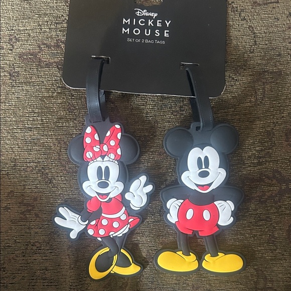 Disney | Accessories | Disney Mickey And Minnie Mouse Bag Tags Black ...